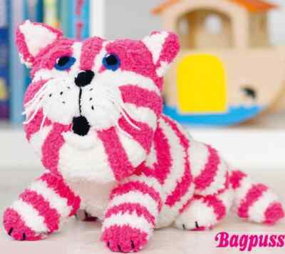 0132 Knitting Bagpuss Old Cloth Cat Toy 22cmx27cm Chunky - Vintage ...