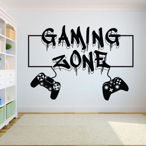 Gamer Wall Decal Gaming Zone Controller Video Game Vinyl Sticker ...