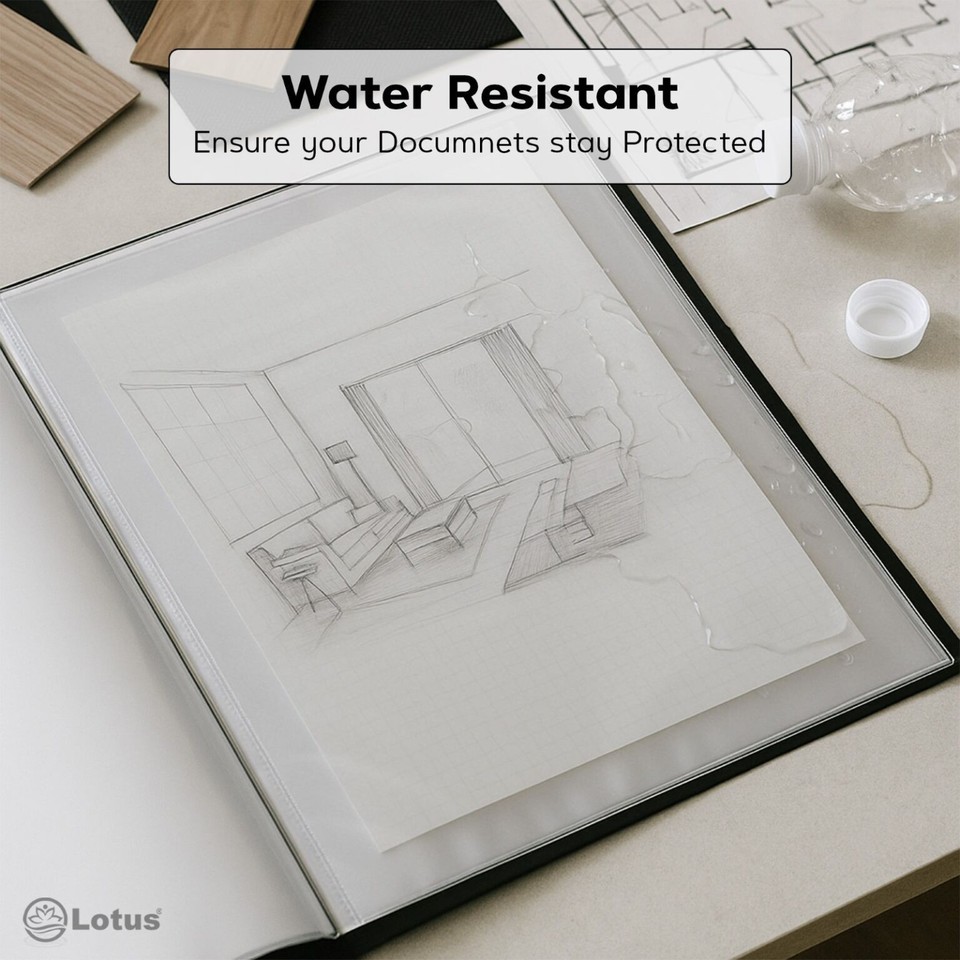 A2 Black Display Book 10 20 40 Pocket Presentation Folder Document ...