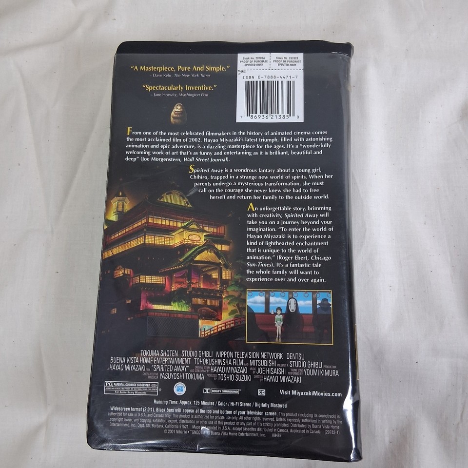 MIYAZAKI’S SPIRITED AWAY VHS TAPE CLAMSHELL STUDIO GHIBLI DISNEY 2001 ...