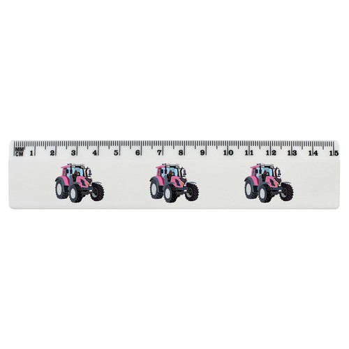 'Pink tractor ' White Plastic Ruler (RL039009) | eBay