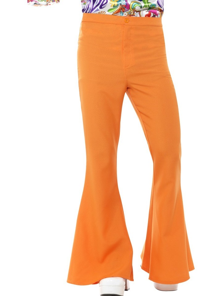 MENS 60S 70S DISCO DANCE FEVER FLARED BELL BOTTOM COSTUME PANTS ...