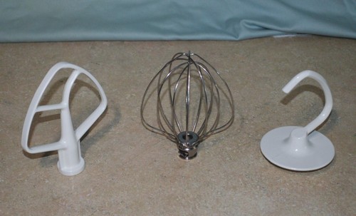 KitchenAid Mixer Attachments Flat Beater Paddle, Dough Hook, Wire Whisk ...