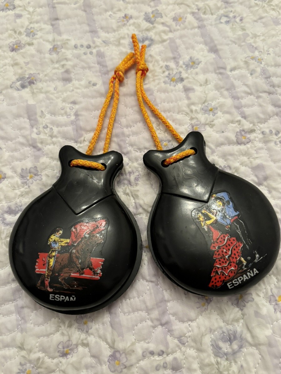 Spanish Castanets Vintage Spanish Castanets, Handmade Light Wood