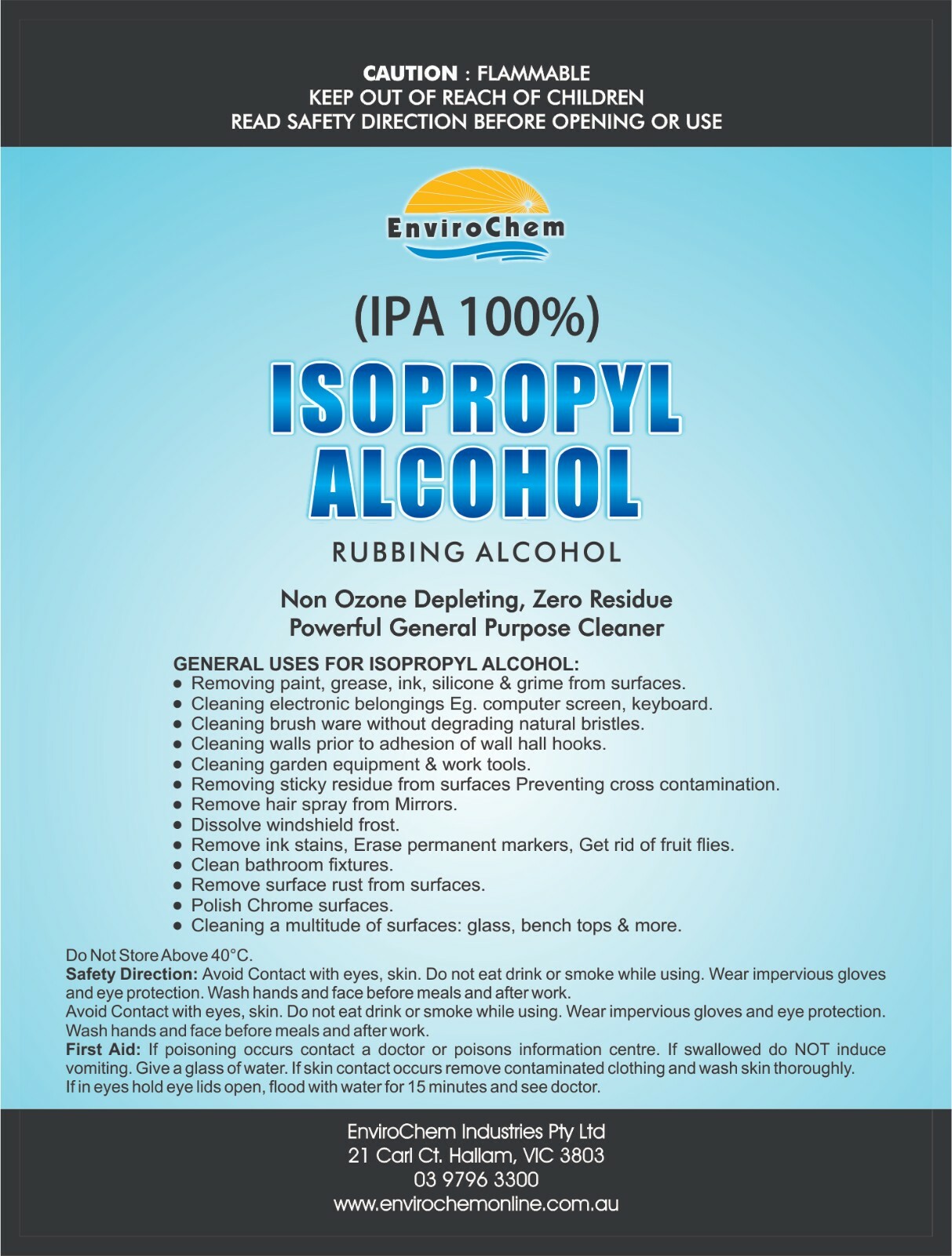 Isopropyl Alcohol 20L, 100% Isopropanol, IPA, Lab Grade Best Value ...