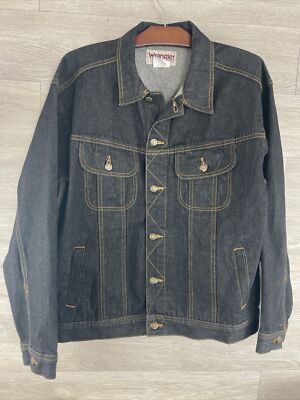 Wrangler Rugged Wear Denim Jacket Mens Extra Large XL Black Jean ...