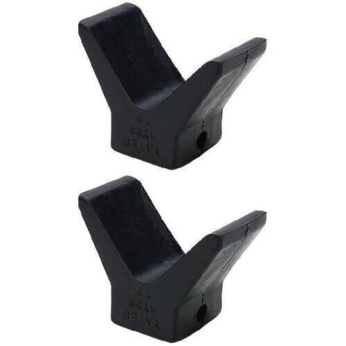 2 PACK 2 Inch Mounting Width Boat Trailer Black Molded Rubber V Bow ...