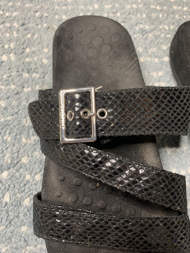 VIONIC Rio Lizard US 10 Wide Women’s Black Snake Print Adjustable ...