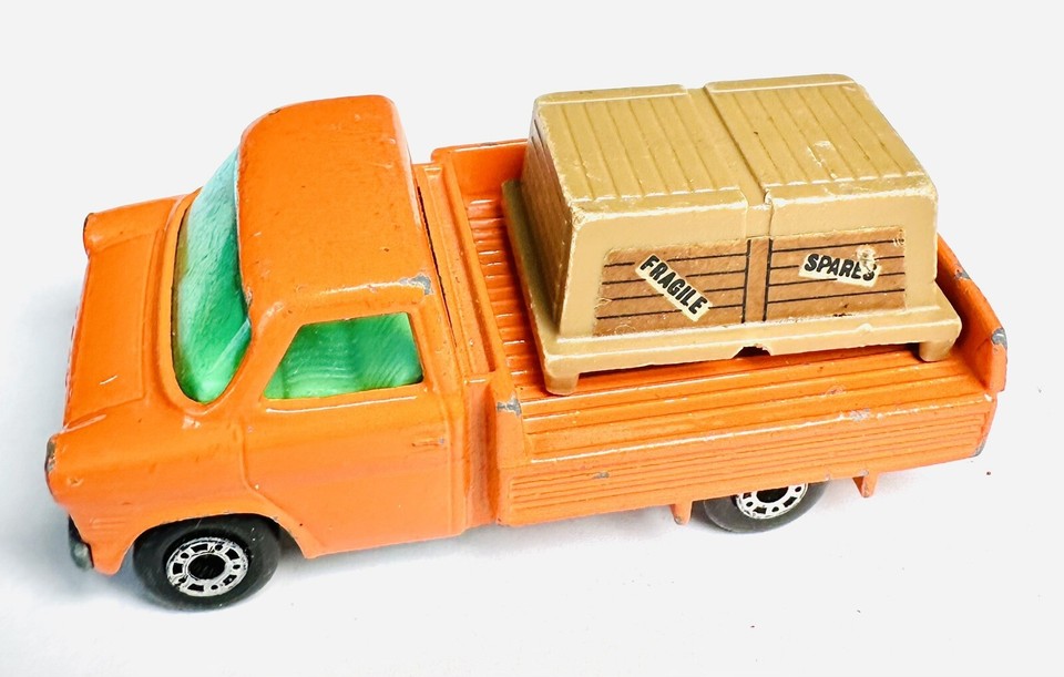 1977 Matchbox Superfast Ford Transit No. 66 Orange w/ Brown Crate 1:64 ...