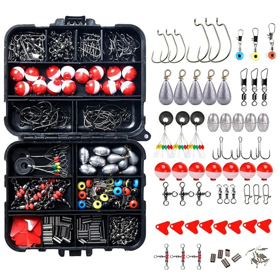 264 Pieces Fishing Accessories Kit With Fishing Tackle Box Fishing Gear ...