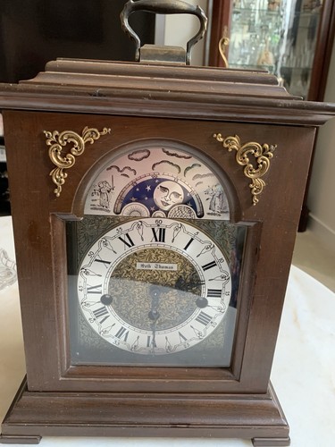 German Seth Thomas Moon Phase Dial Mantel Clock 1219A Wharton | eBay