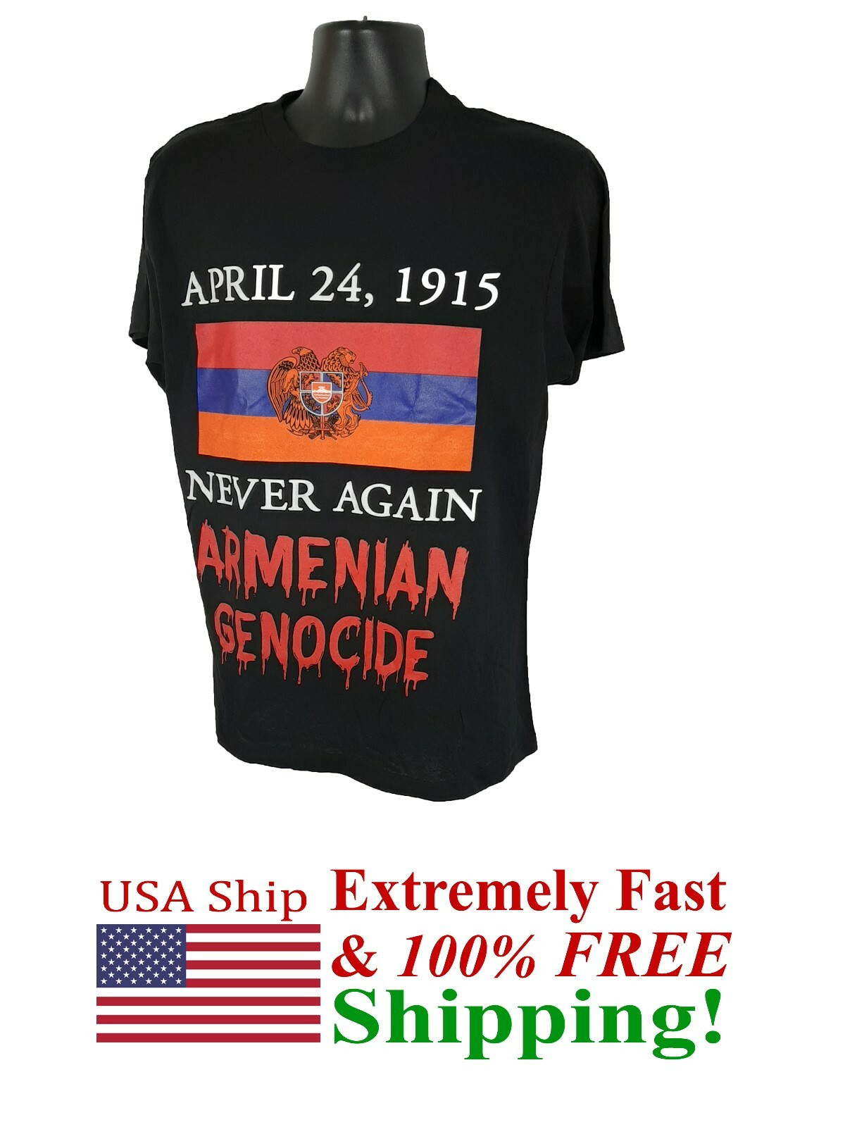 Armenian Genocide t shirt hayastan flag Adult Hayeren Armenia April 24 ...