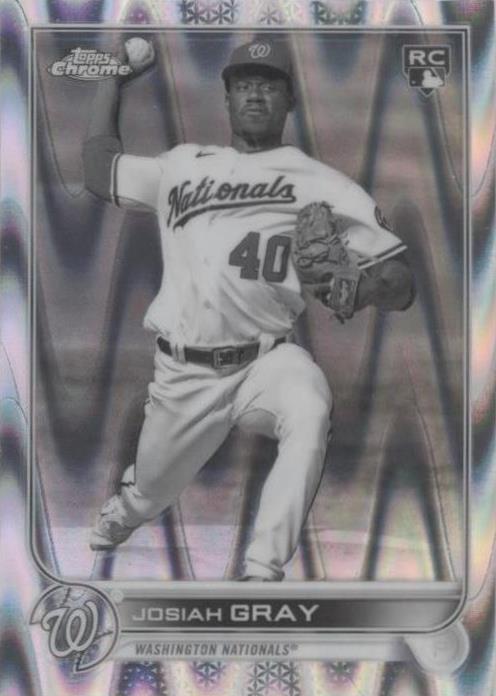 2022 Topps Chrome Sonic - Josiah Gray #160 Black & White RayWave ...