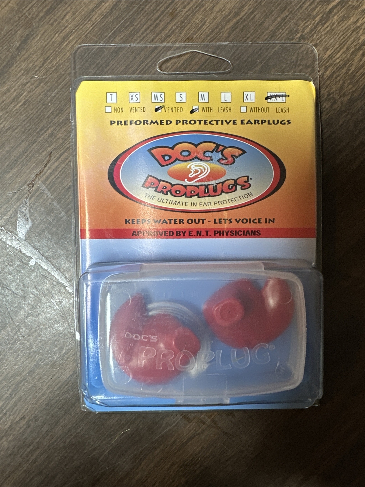 Doc's Proplugs Watersports Ear Plugs Vented Red NEW XXL W/Leash | eBay
