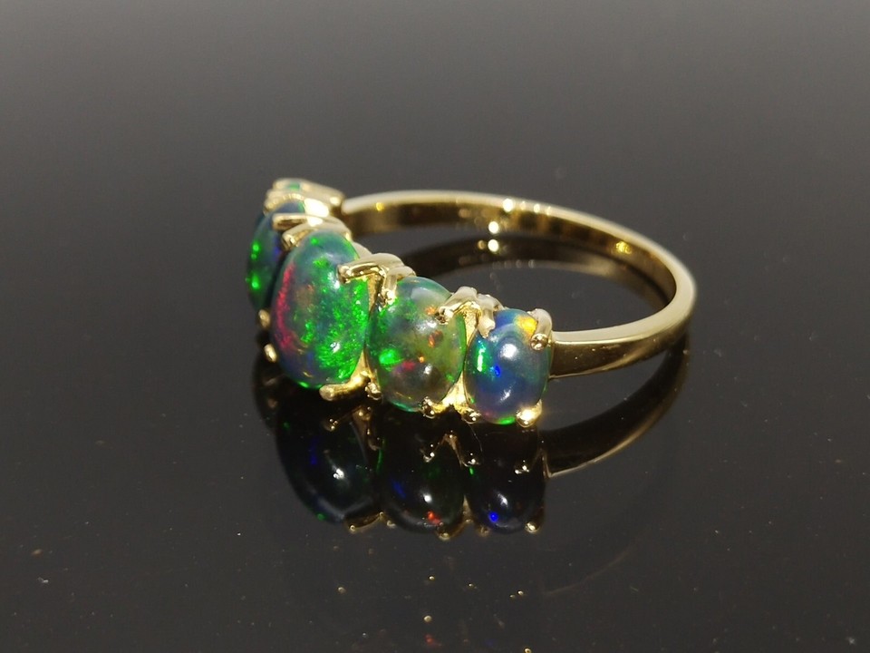 Black Opal Ring-14k Black Opal Ring-Black Opal Jewelry-Black Opal ...