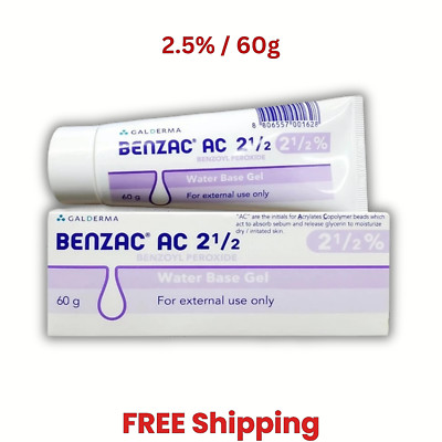 60g Galderma Benzac AC 2.5% Benzoyl Peroxide Gel Acne Pimple | eBay