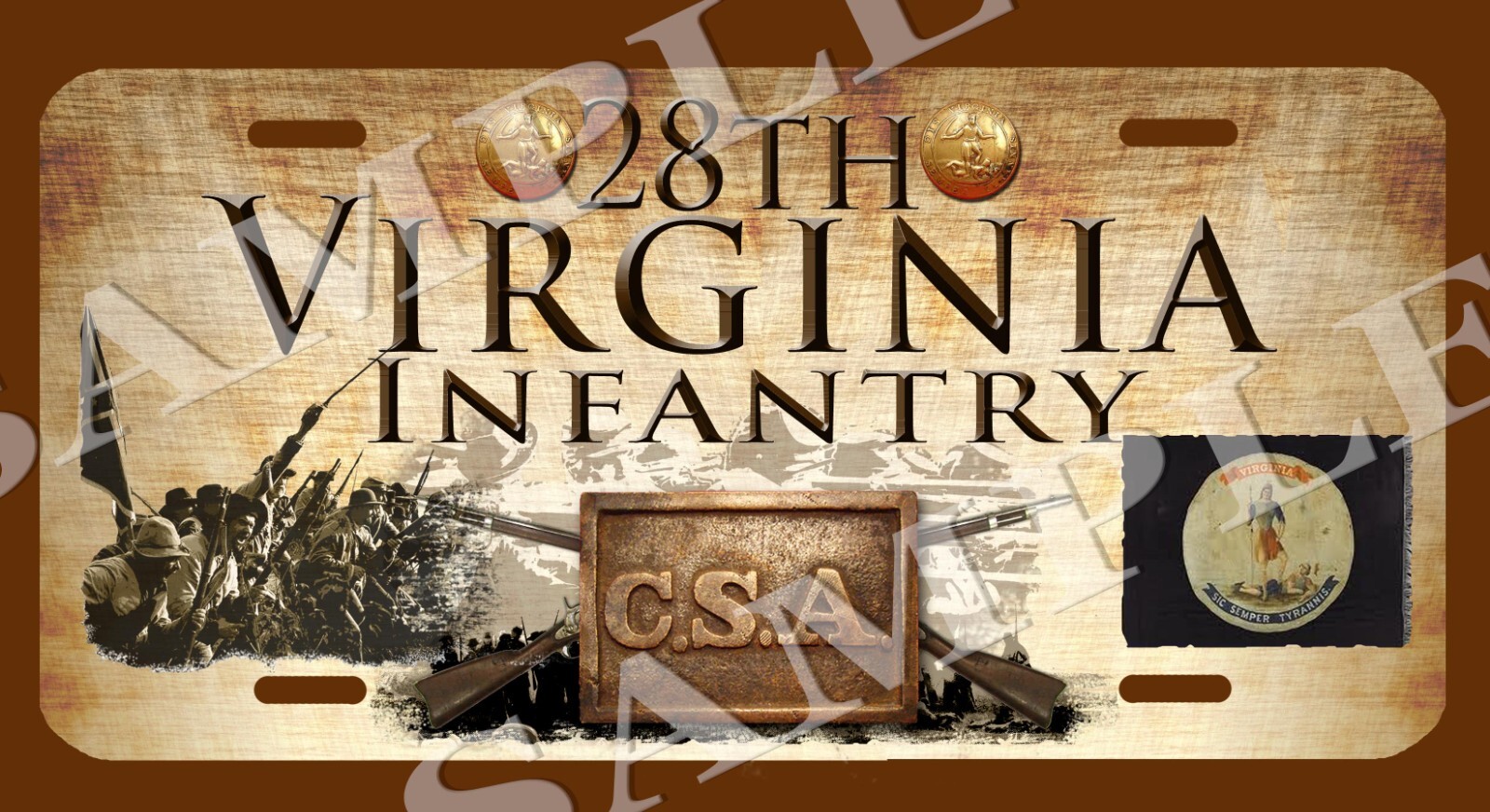 28th Virginia Infantry American Civil War Themed vehicle license plate ...