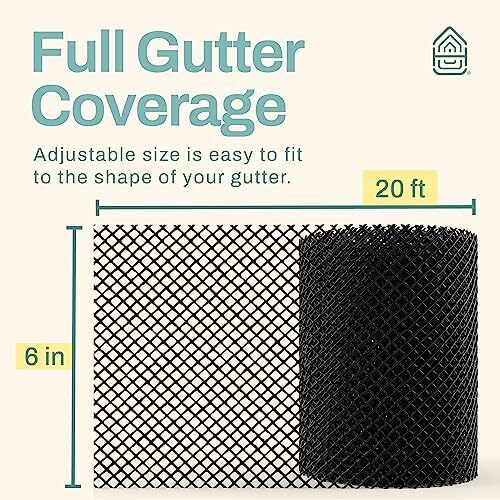 Gutter Guard 6 Inch, Plastic Mesh for Roof, Leaves and Debris ...