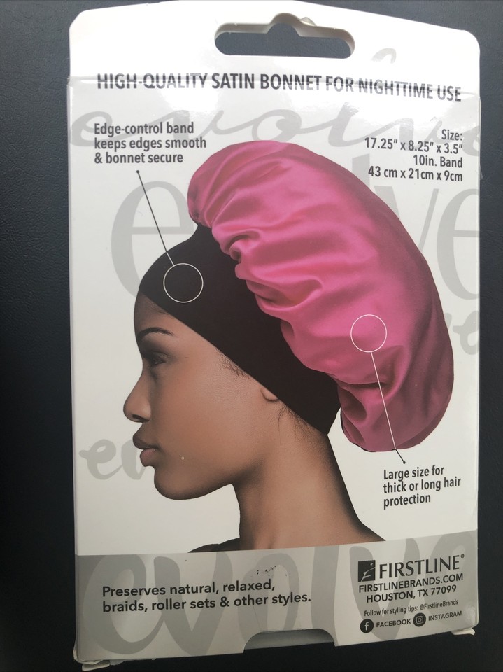 Firstline Evolve Luxe Satin Wide-Edge Bonnet for nighttime curl ...
