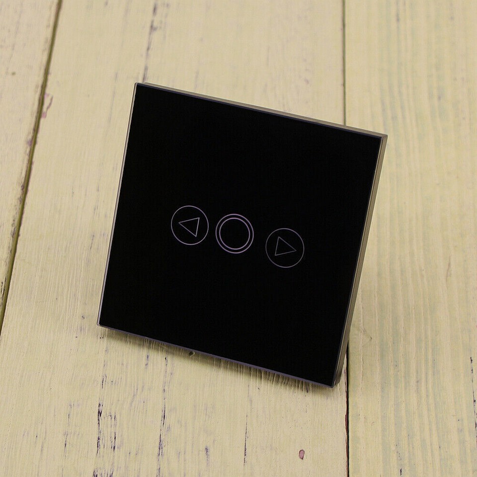1Way Dimmer Tempered Glass Touch Light Wall Switch Panel & Remote ...