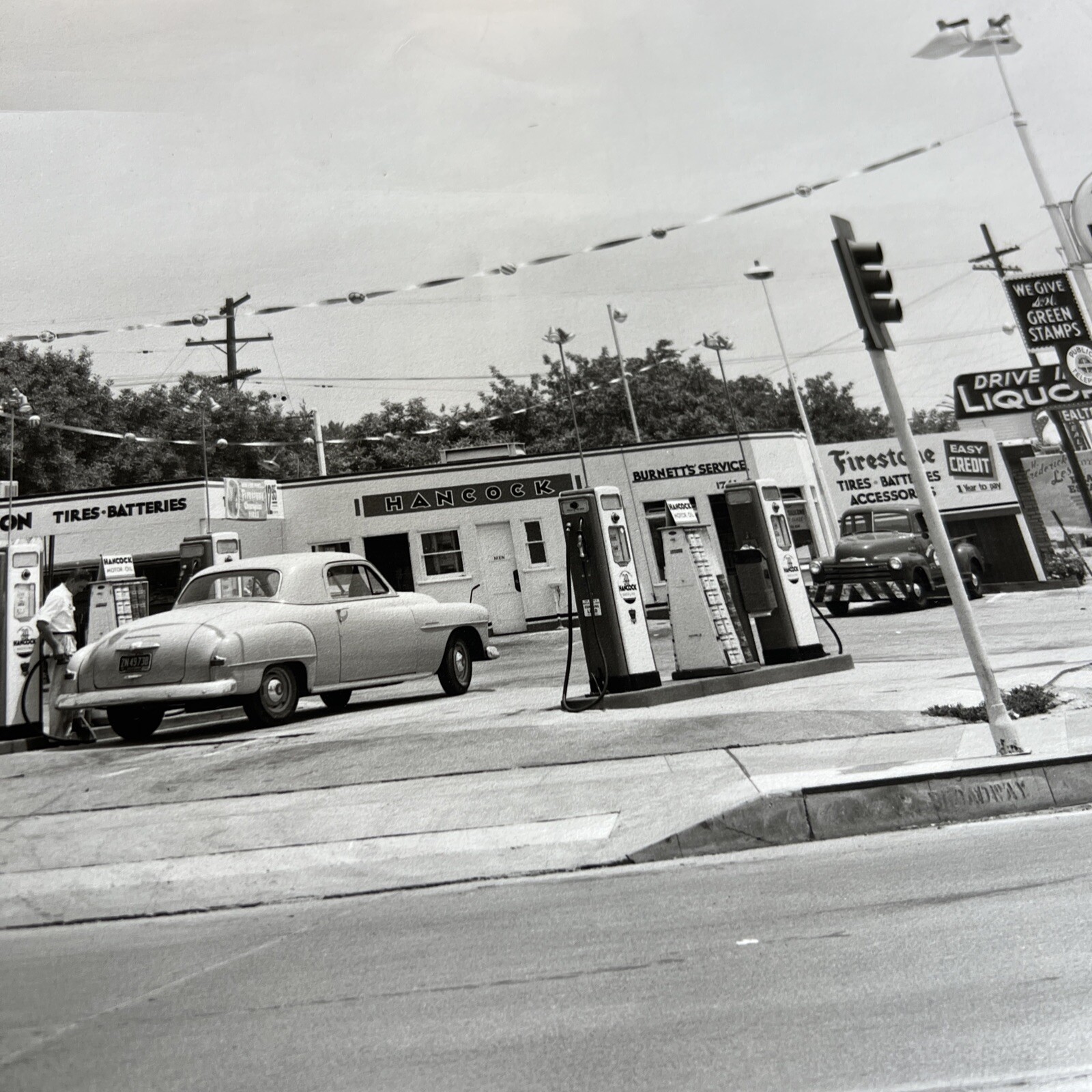ORIGINAL 1950s Hancock OIL CO. GAS SERVICE STATION PHOTOGRAPH Los ...