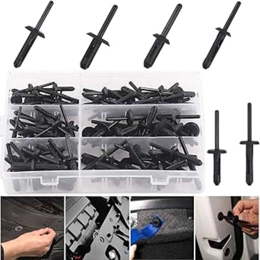 150Pcs Plastic Rivet Clip, Universal Nylon Pop Rivet Assortment, 6 Most ...