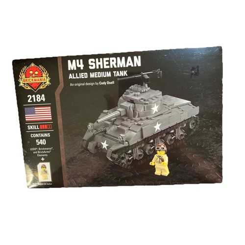 Brickmania M4 Sherman WW2 Allied Medium Tank BKM2184 540 PCS WWII US ...