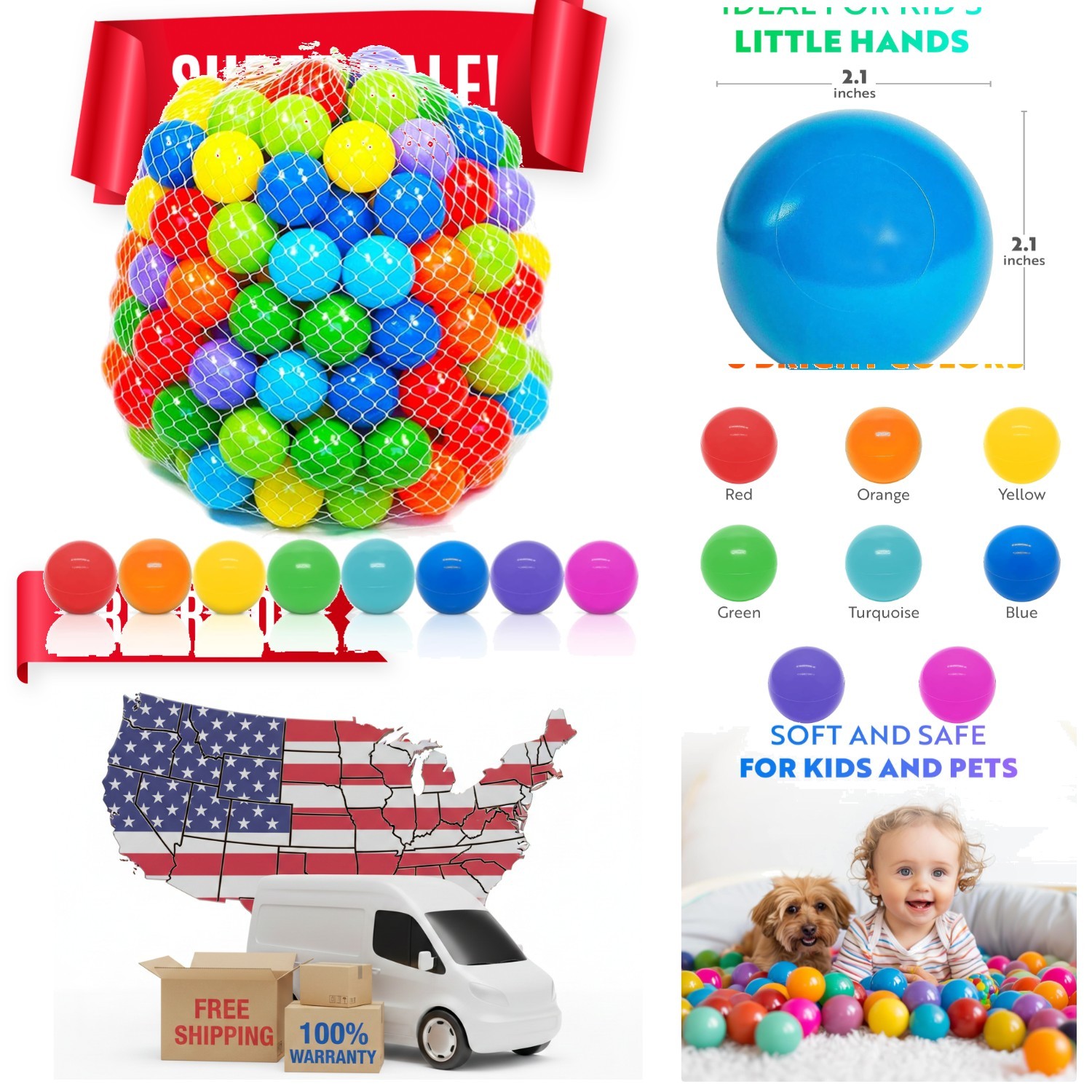 Durable 50 Pack Non-Toxic Ball Pit Balls for Toddlers - Exciting ...