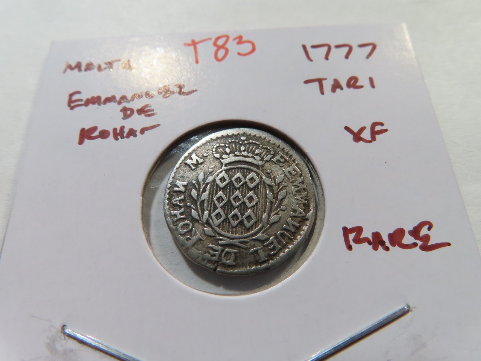 T83 Order of Malta Emmanuel de Rohan 1777 Silver Tari XF RARE | eBay