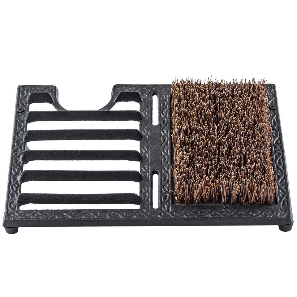 Vintage Black Heavy Duty Cast Iron Angled Boot Scraper Mat Dirt Cleaner ...