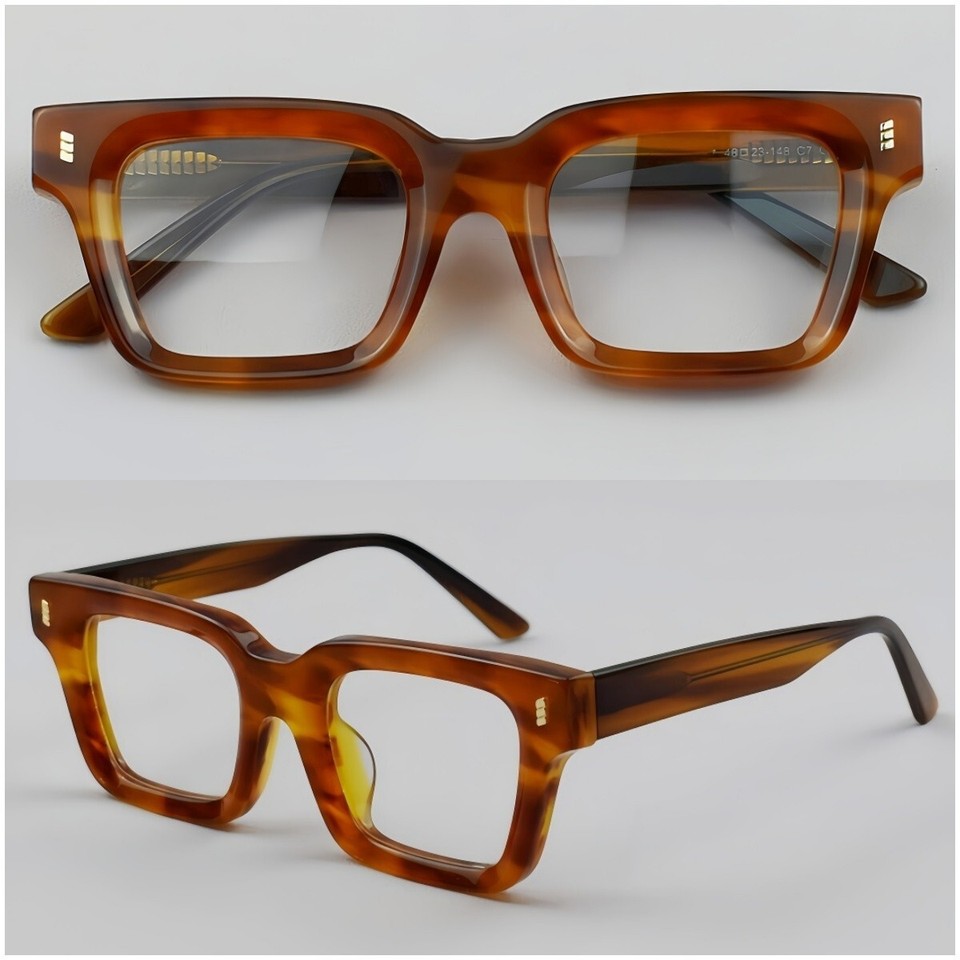 Retro Thick Acetate Eyeglasses Frame Vintage Style Men Women Classic ...