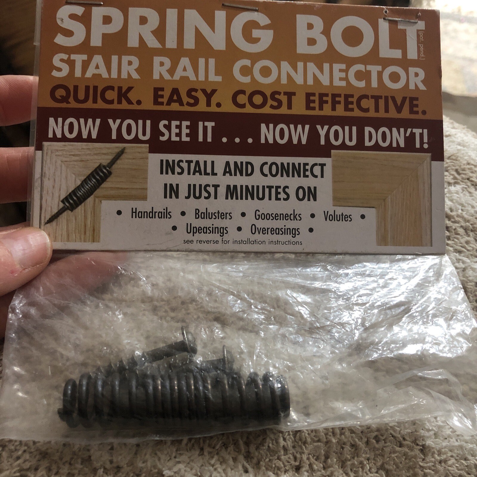 Evermark Spring Bolt Stair Rail Connector Kit 5/8" x 3" 854884001505 | eBay