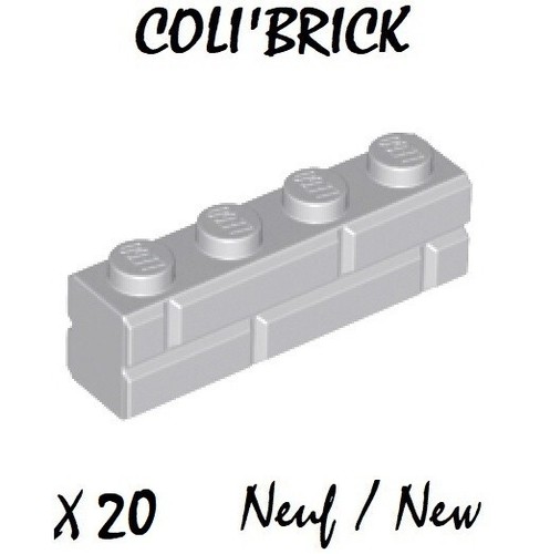 Lego 15533 - 20x Brick 1x4 Masonry Wall Mur - Gris / Light Bluish Gray ...