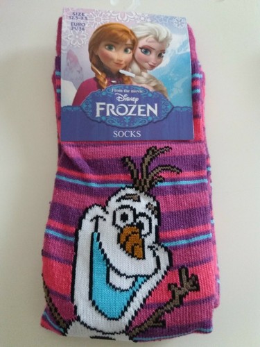 Disney Frozen Olaf Soft Cotton Pink & Purple Stripe Socks Bnwt kid size ...