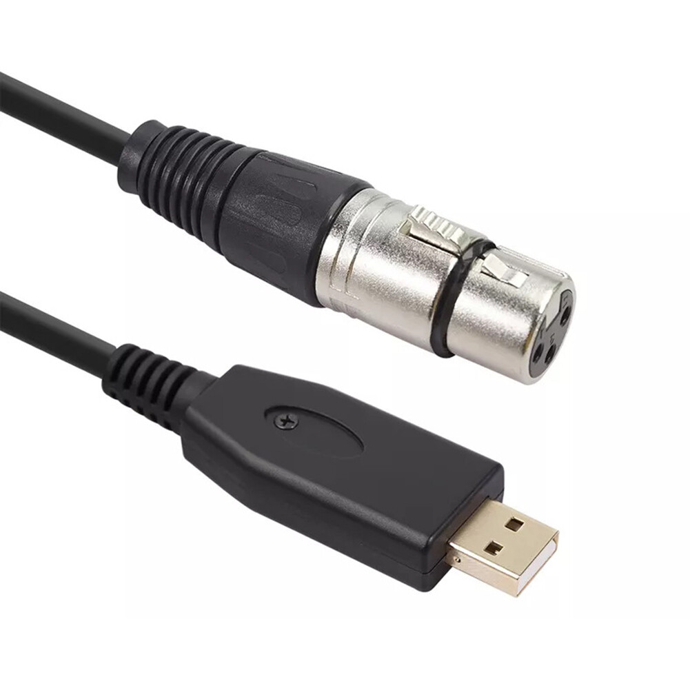 USB Microphone Cable USB Male to 3-Pin XLR Female Audio Cable Adapter ...
