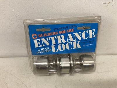 Builders Square Keyed Entrance Lock Bell style knob Satin Chrome | eBay
