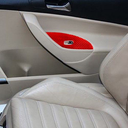 5Pc Red Carbon Fiber Window Lift Switch Cover Trim For Volkswagen ...