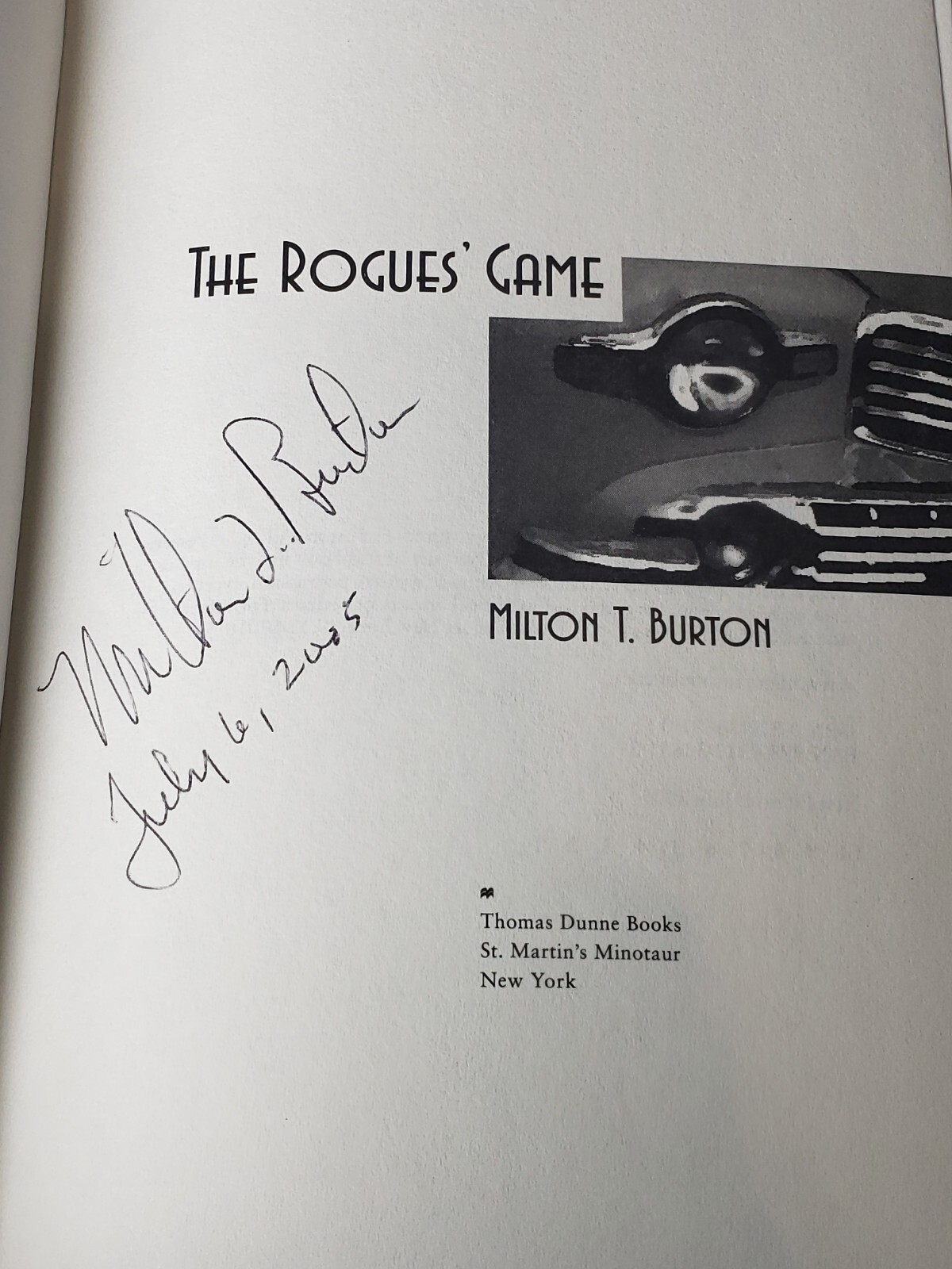 The Rogues' Game by Milton T. Burton SIGNED Autograph Book | eBay