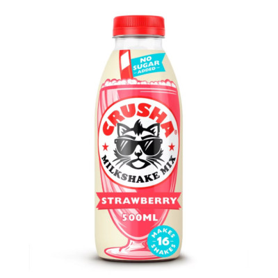 Crusha Strawberry Flavoured Milkshake Mix 500ml - Sugar Free Vegan ...