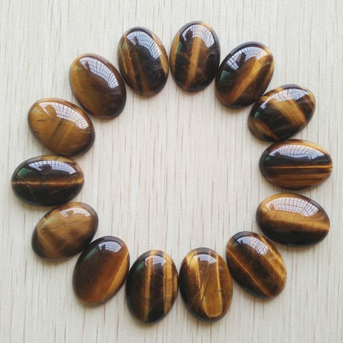25x18mm Wholesale 20pcs natural Tiger's eye stone Oval CAB CABOCHON ...
