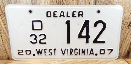VINTAGE WEST VIRGINIA Dealer- license plate Tag MAN CAVE | eBay