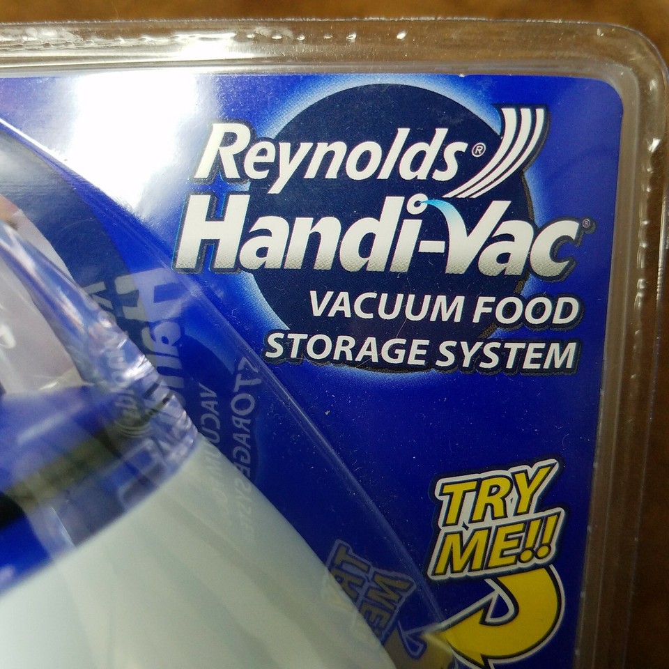 Reynolds Handi-Vac Vacuum Food Storage System Sealer Kit w Bags New ...