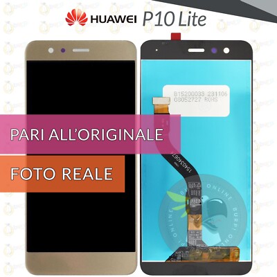 DISPLAY HUAWEI P10 LITE WAS-LX1 LX1A LX2 LX3 SCHERMO ORO GOLD VETRO LCD ...