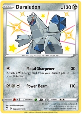 Pokemon - Duraludon - SV092/SV122 - Shiny Holo Rare - Shining Fates ...