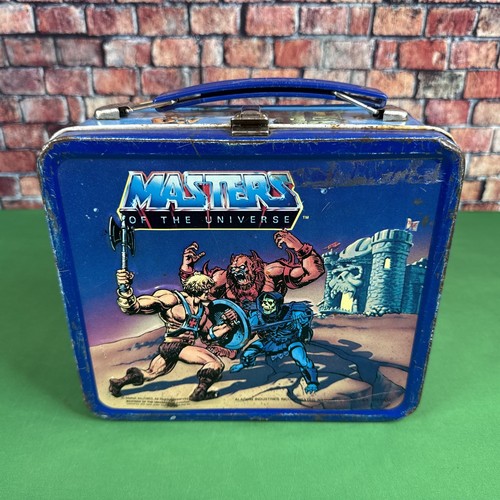 1983 Masters of the Universe LUNCH BOX Metal Blue Vintage He-Man ...