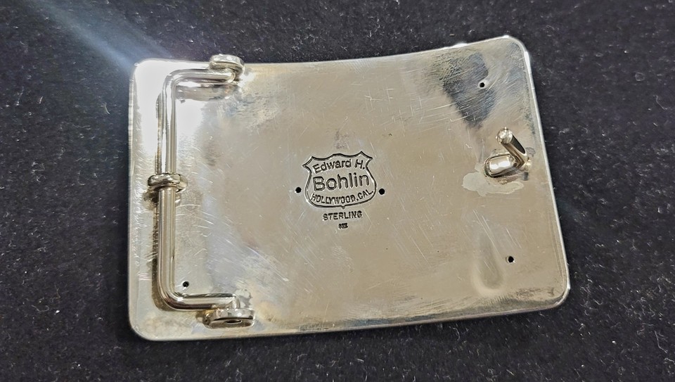 Bohlin Sterling Silver Cowboy Horse Floral Belt Buckle Western ...