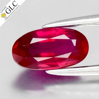 💎 GLC CERTIFIED 0.99ct VVS Oval Natural Purplish Red Ruby - Unheated ...