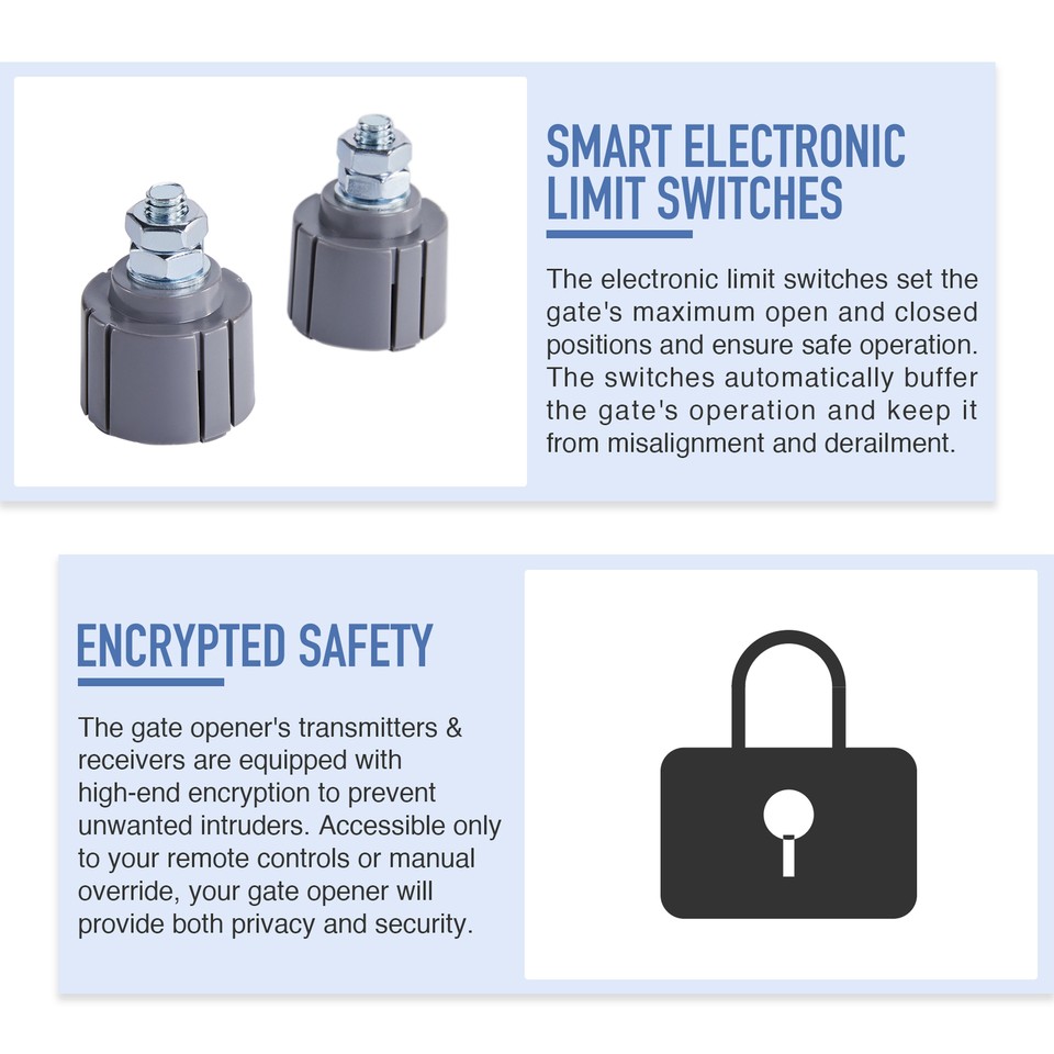 550W Smart Sliding Gate Opener with Remote Control Infrared Sensors ...