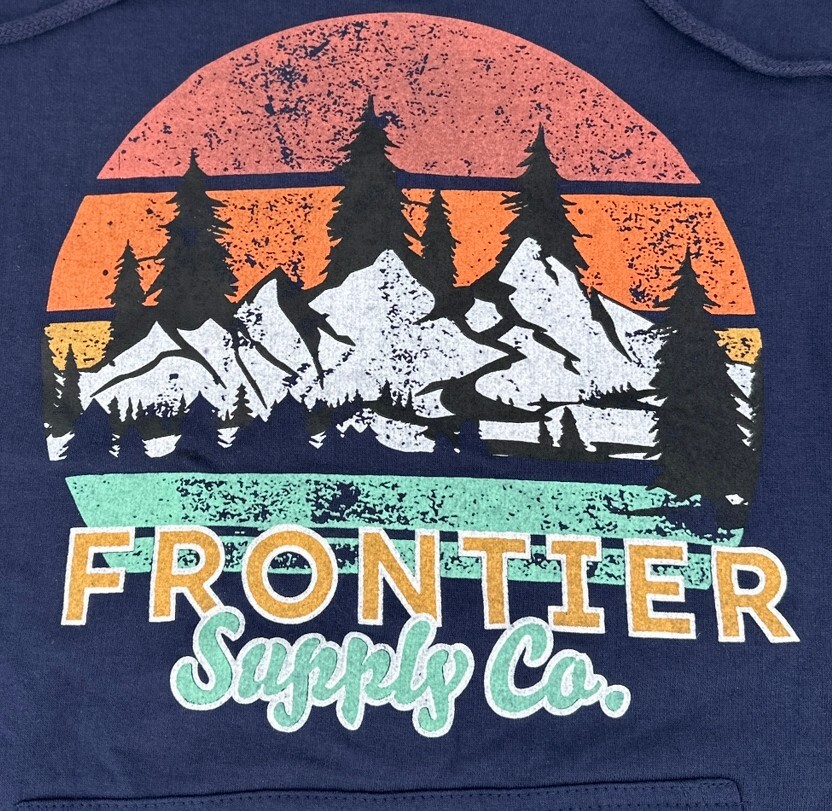 Frontier Supply Co. Hoodie Men's Medium Pullover Navy Blue Hooded ...