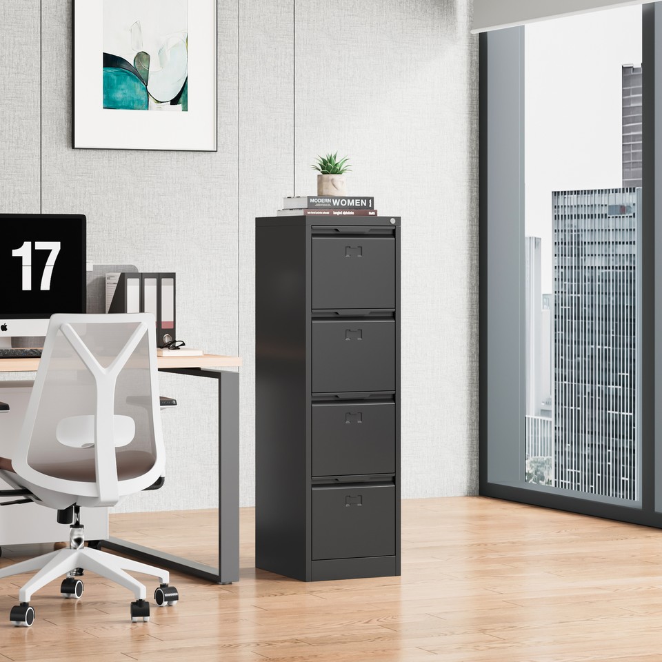 Metal Vertical File Storage Cabinet Filing Cabinet with Lock Drawer for ...